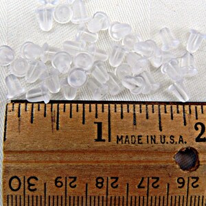 100 Clear Ear Nuts ~ Soft Bell Shape Earring Keeper Ear Backs 4mm X 5mm ...