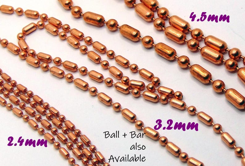 Pure COPPER Waist Chain ~ Round Ball ~ 3 Sizes Available ~ Natural ...