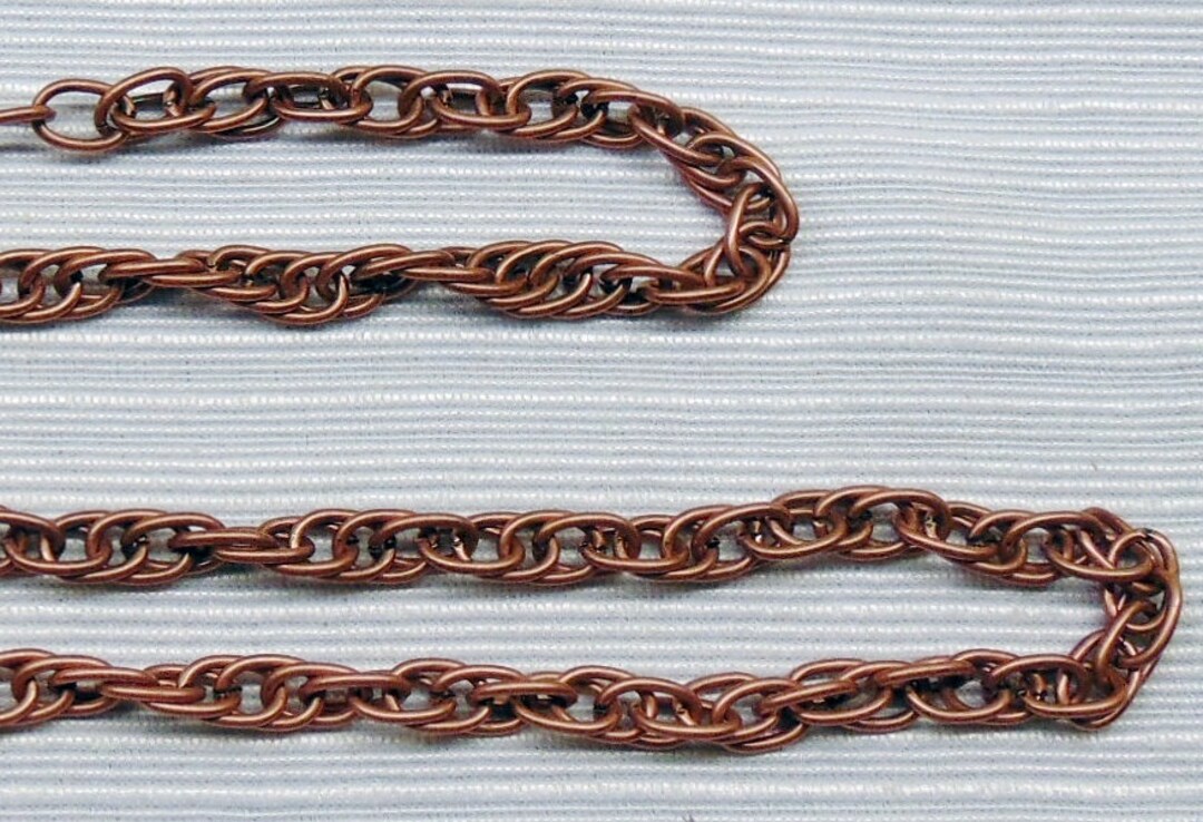 6mm X 9mm Double Link Antique Copper ROPE CHAIN ~ Sturdy Good for ...