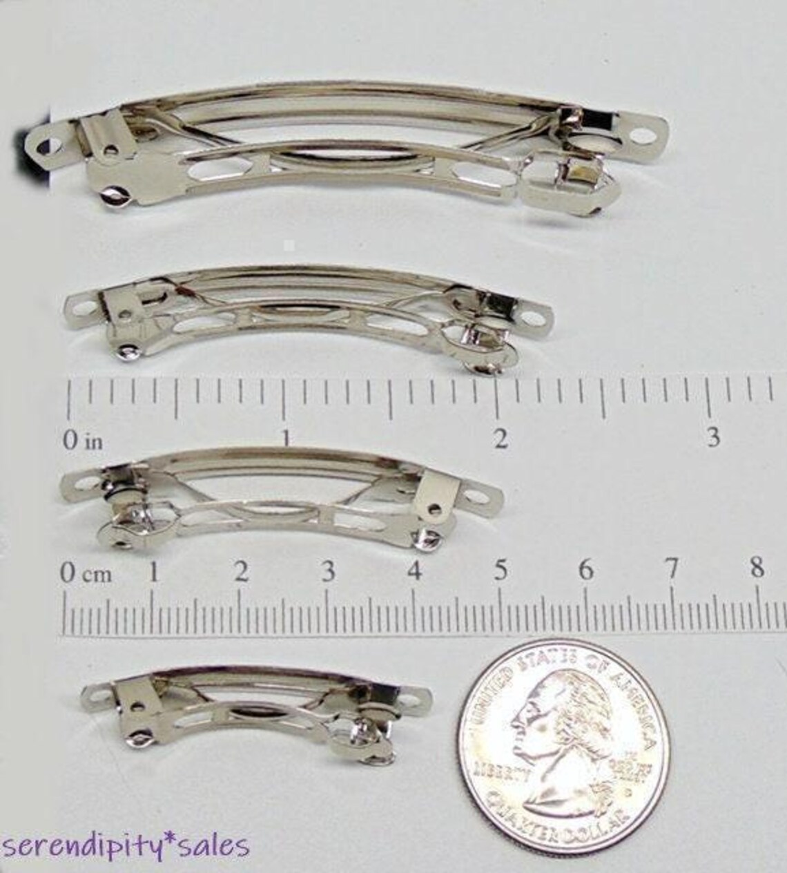 100 Hair BARRETTES Clip Findings You Pick! 30, 40, 50, 60, 76mm ...