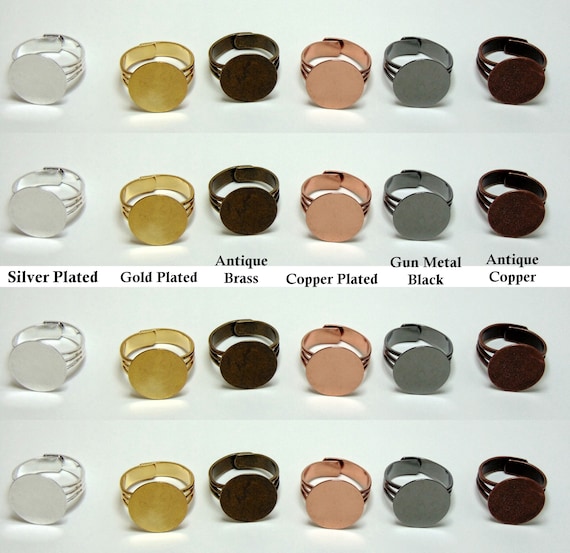 Adjustable RING BLANKS 16mm Round Flat Pad Sturdy Pick - Etsy