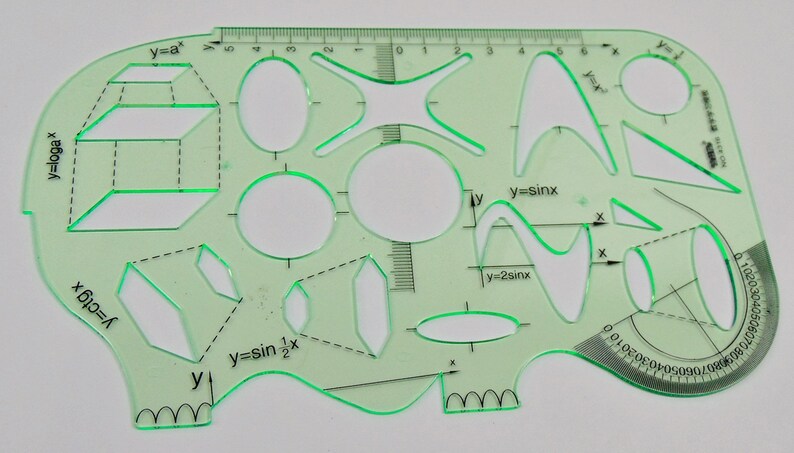 Set of 6 STENCIL Templates and Rulers for Math Art Drawing - Etsy