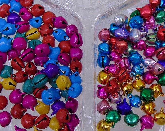 Mini JINGLE BELLS 8mm Bright Jewel Mix and Dark Pastel Mix ~ Top Loop ...