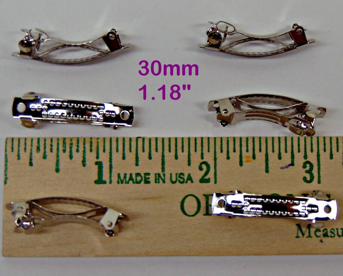 100 Hair BARRETTES Clip Findings You Pick! 30, 40, 50, 60, 76mm ...