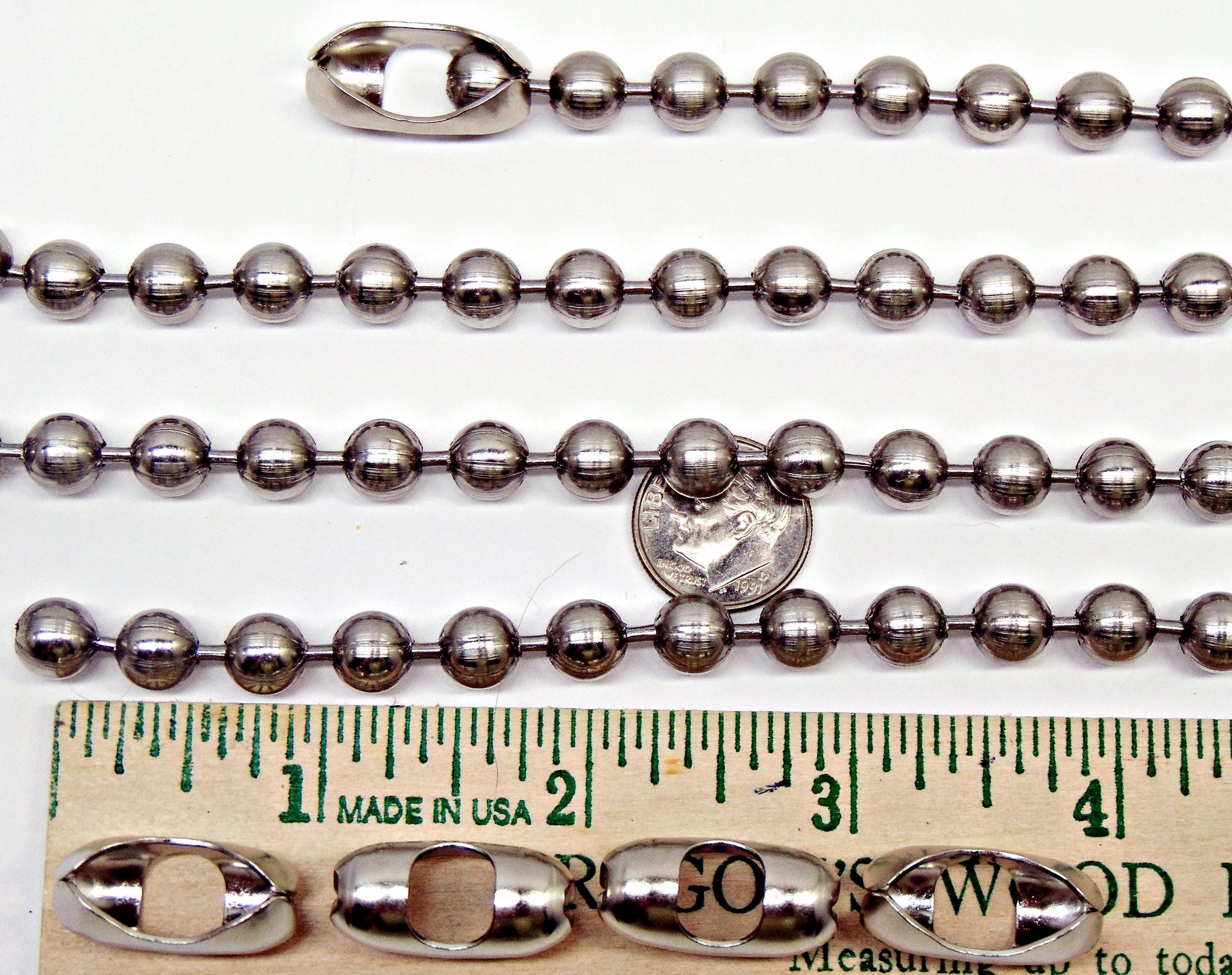 Stainless Steel Ball Chain 8mm Bead ~ #15 ~ Bulk Lengths From 3-feet to ...