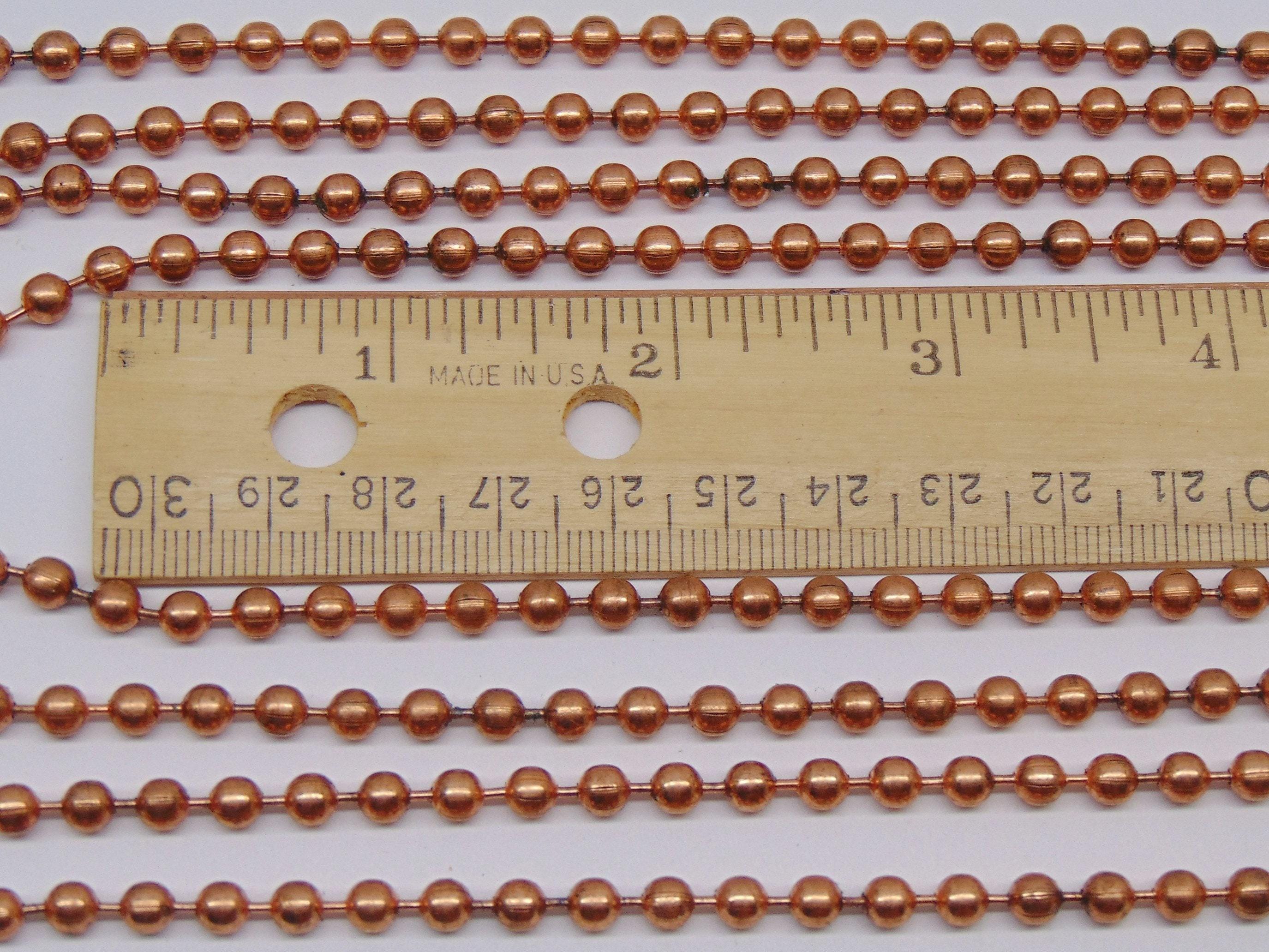 Pure COPPER Ball Chain 4.5mm ~light Oxidation / Patina ~various ...
