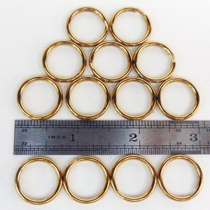 Solid Brass Split Rings 24mm (0.97") and 18mm (0.74") Non Corrosive No ...