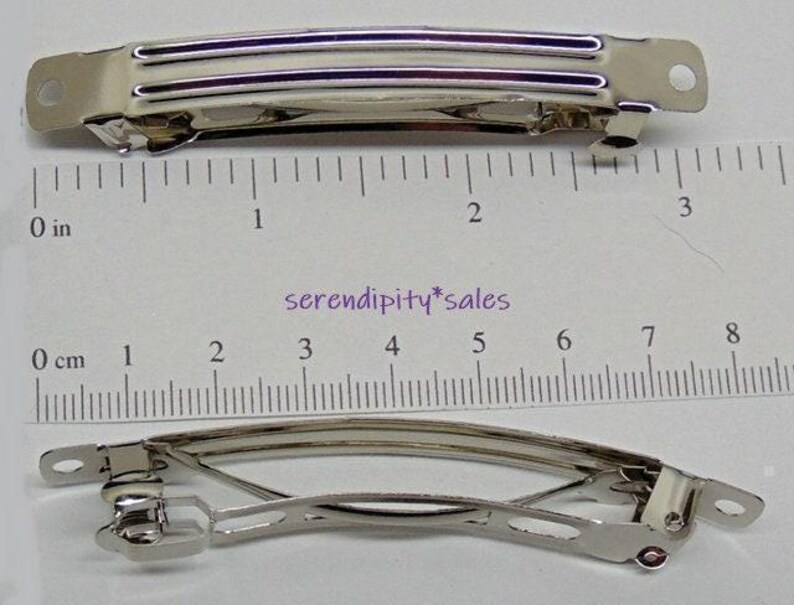 100 Hair BARRETTES Clip Findings You Pick! 30, 40, 50, 60, 76mm ...