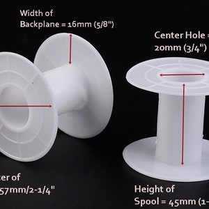 White Plastic Spools ~ 1-3/4" Tall Spools ~ Empty Roll for Chain, Cord ...