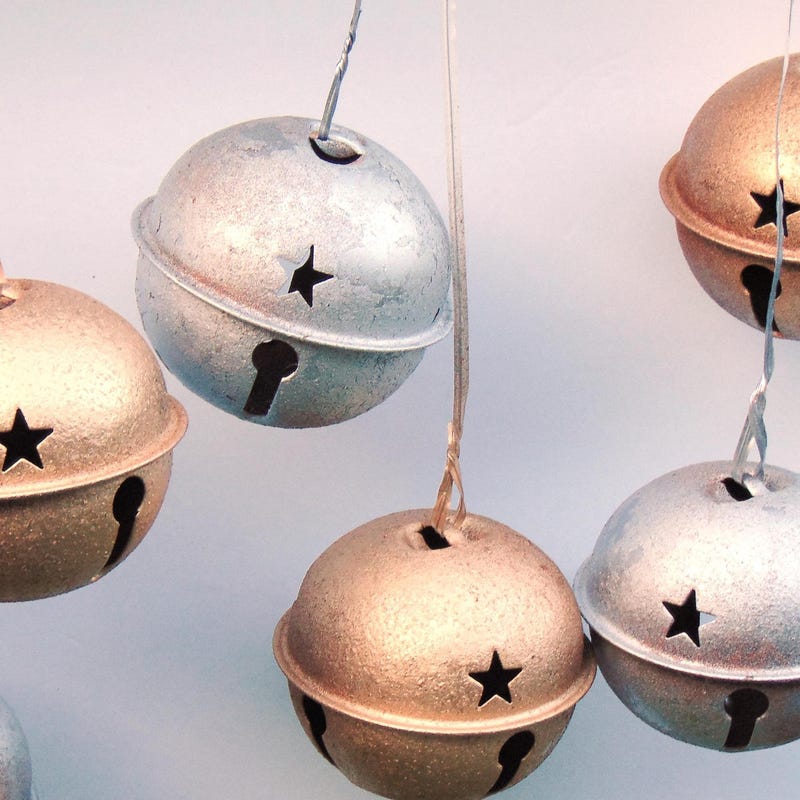 3 Inch Silver Bells - Etsy