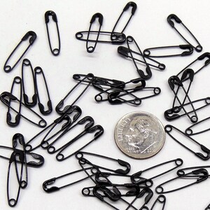 Small Safety Pins, Gold Platinum + Black ~ 3/4" 20mm Long ~ Sewing ...