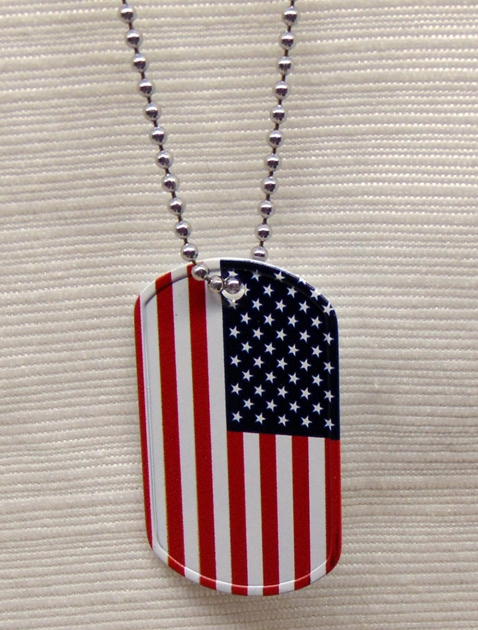 American Flag Military Dog Tag With 30 Chain Full - Etsy