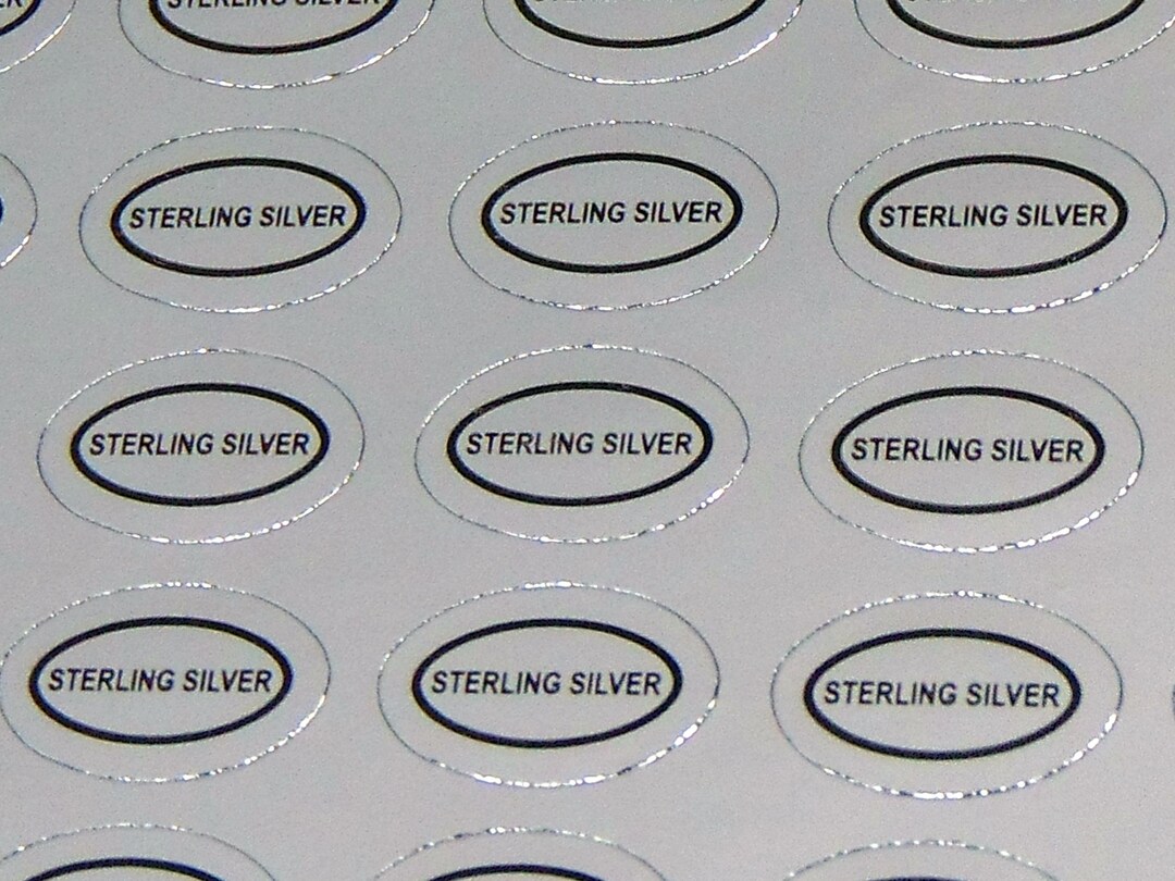 WHOLESALE Lot 5,000 Adhesive Labels "sterling Silver" ~tags ~ Oval 1/2 ...