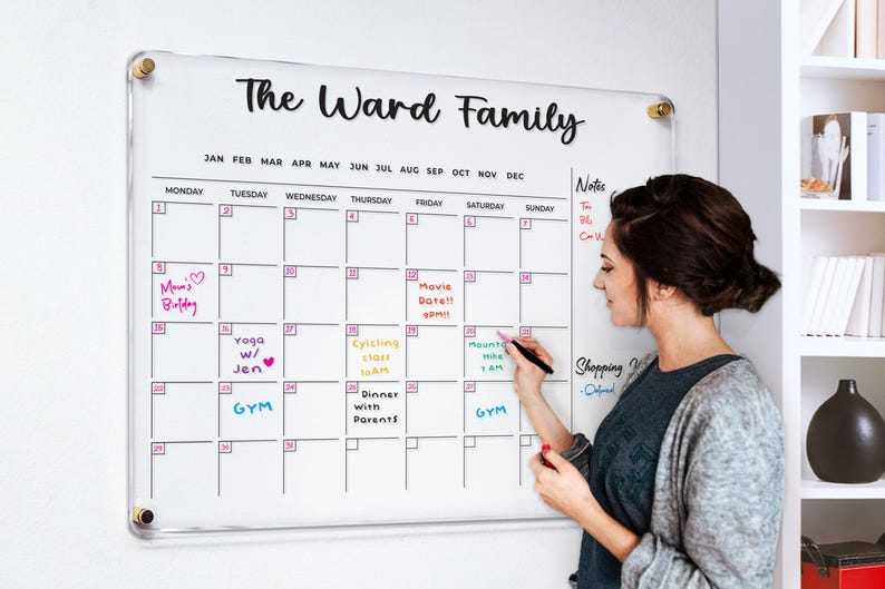 Custom Acrylic Family Planner – Monthly and Weekly Wall Calendar and ...