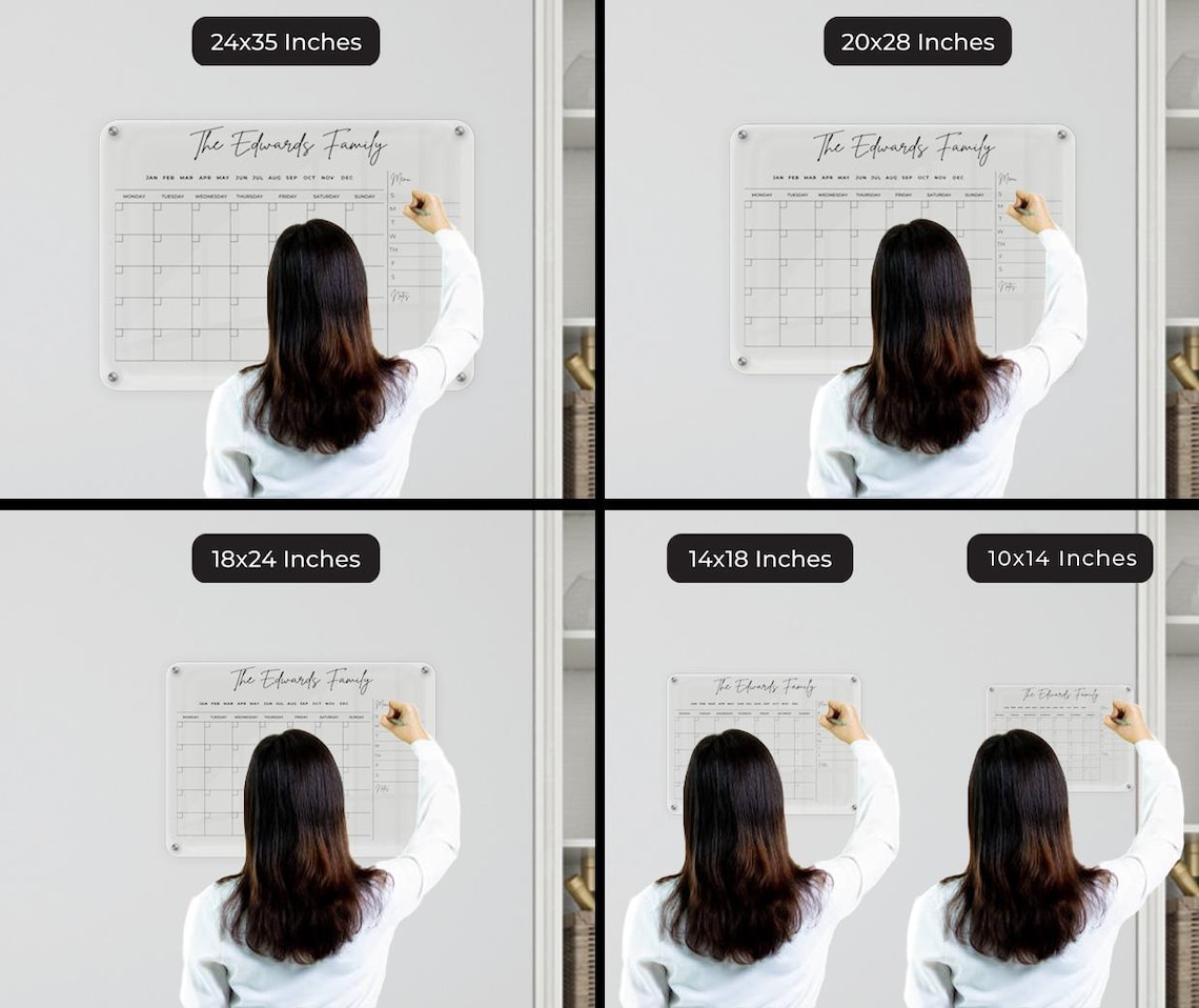 Custom Acrylic Family Planner – Monthly and Weekly Wall Calendar and ...