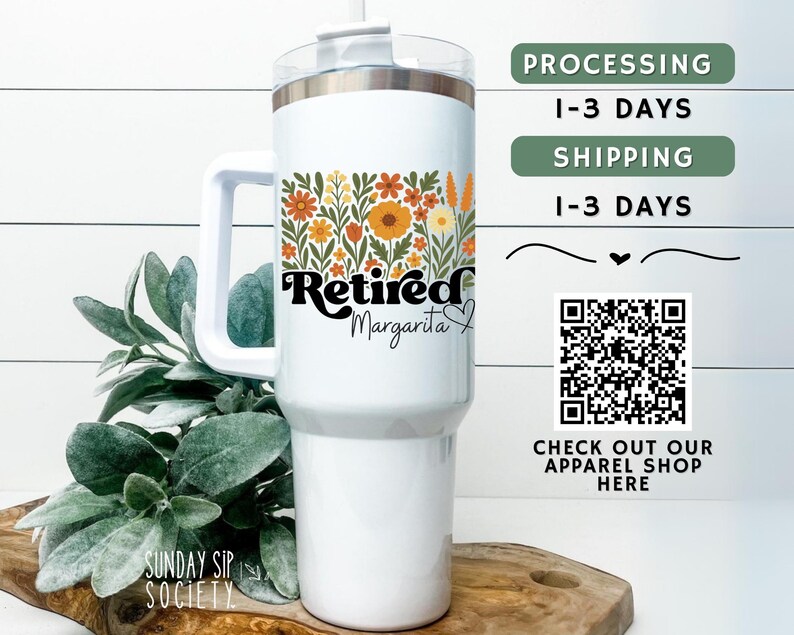 Happy Retirement Cup Personalized Retirement 40oz Tumbler With Handle ...