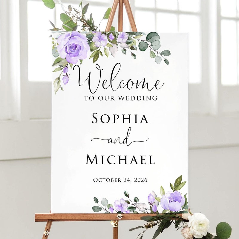 Purple Wedding Sign - Etsy
