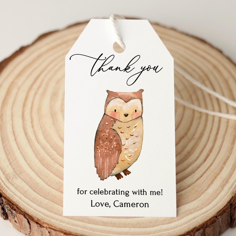 Owl Favor Tags - Etsy
