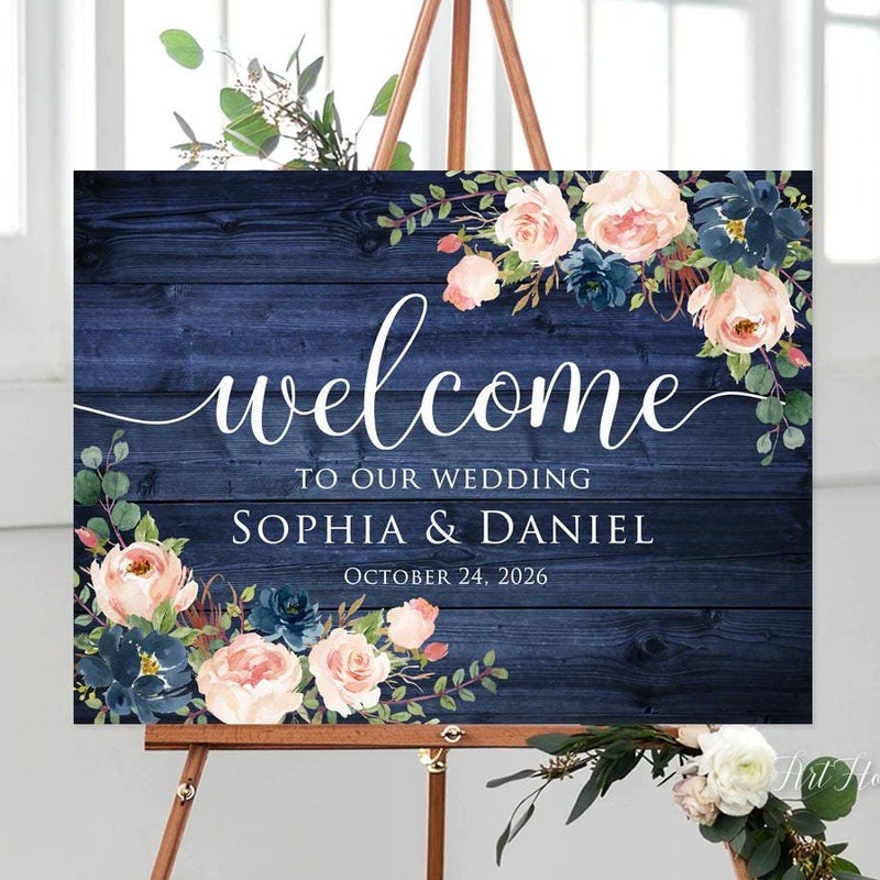 Navy and Blush - Etsy