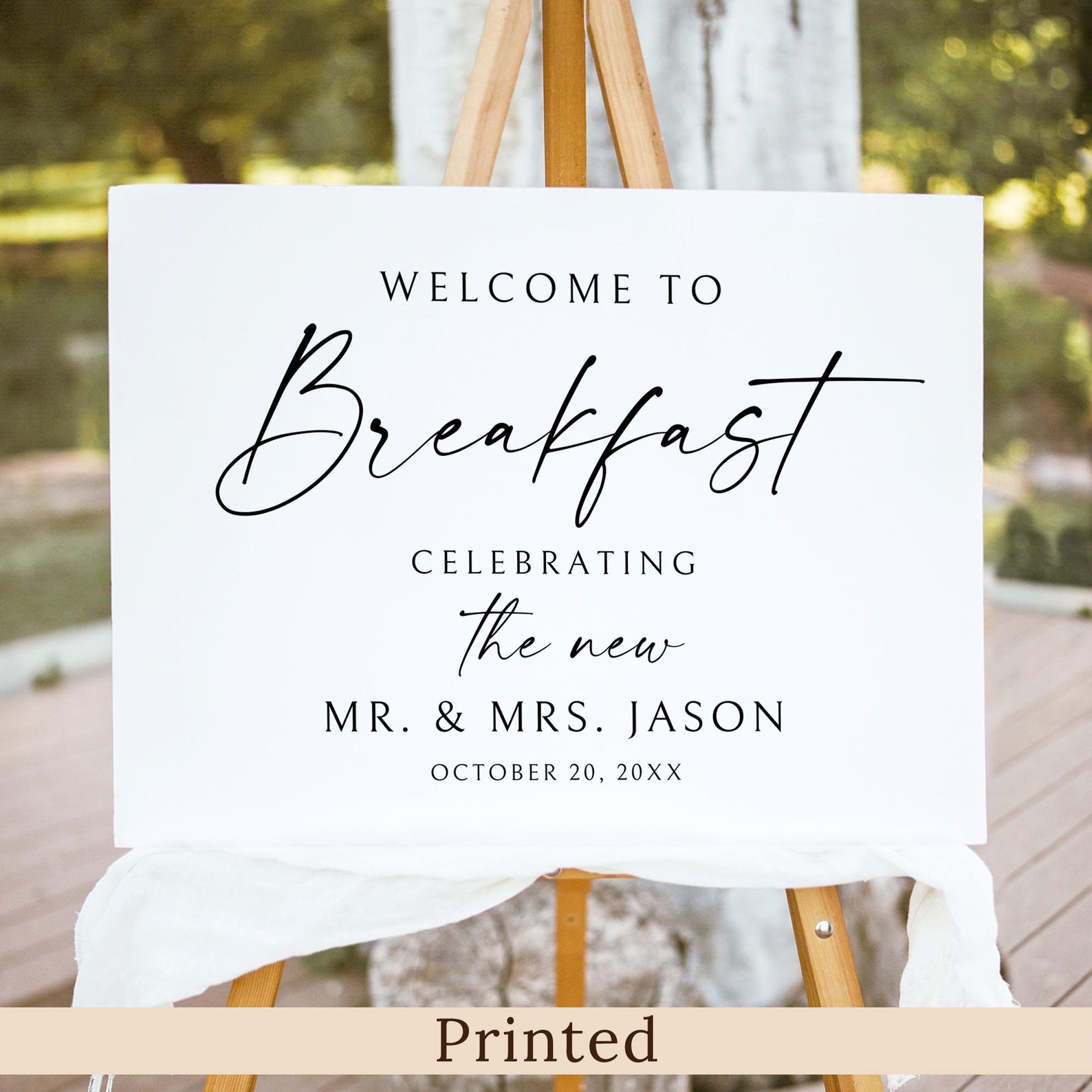PRINTED or DIGITAL Wedding Breakfast Sign, Celebrating the New Mr ...