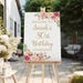 PRINTED Floral 60th Birthday Welcome Sign, Pink Birthday Sign Any Age ...