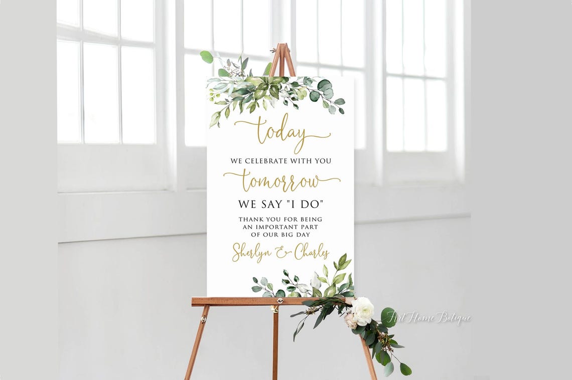 PRINTED or DIGITAL Rehearsal Welcome Sign Today We Celebrate With You ...