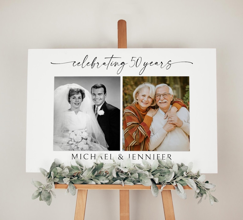 PRINTED or DIGITAL 50th Anniversary Welcome Sign With Photo ...