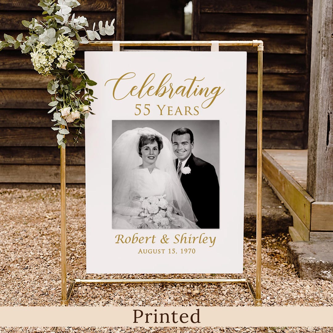 55th Anniversary Welcome Sign With Photo Printed and Shipped ...