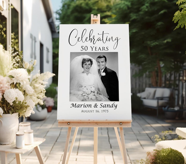PRINTED or DIGITAL 50th Anniversary Welcome Sign, Celebrating 50 Years ...