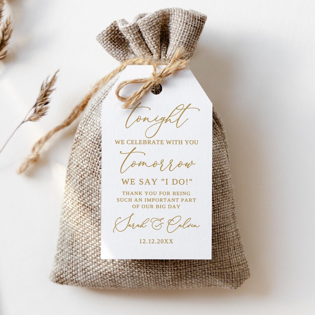 PRINTED Rehearsal Favor Tags, Wedding Rehearsal Dinner Thank You Tags ...