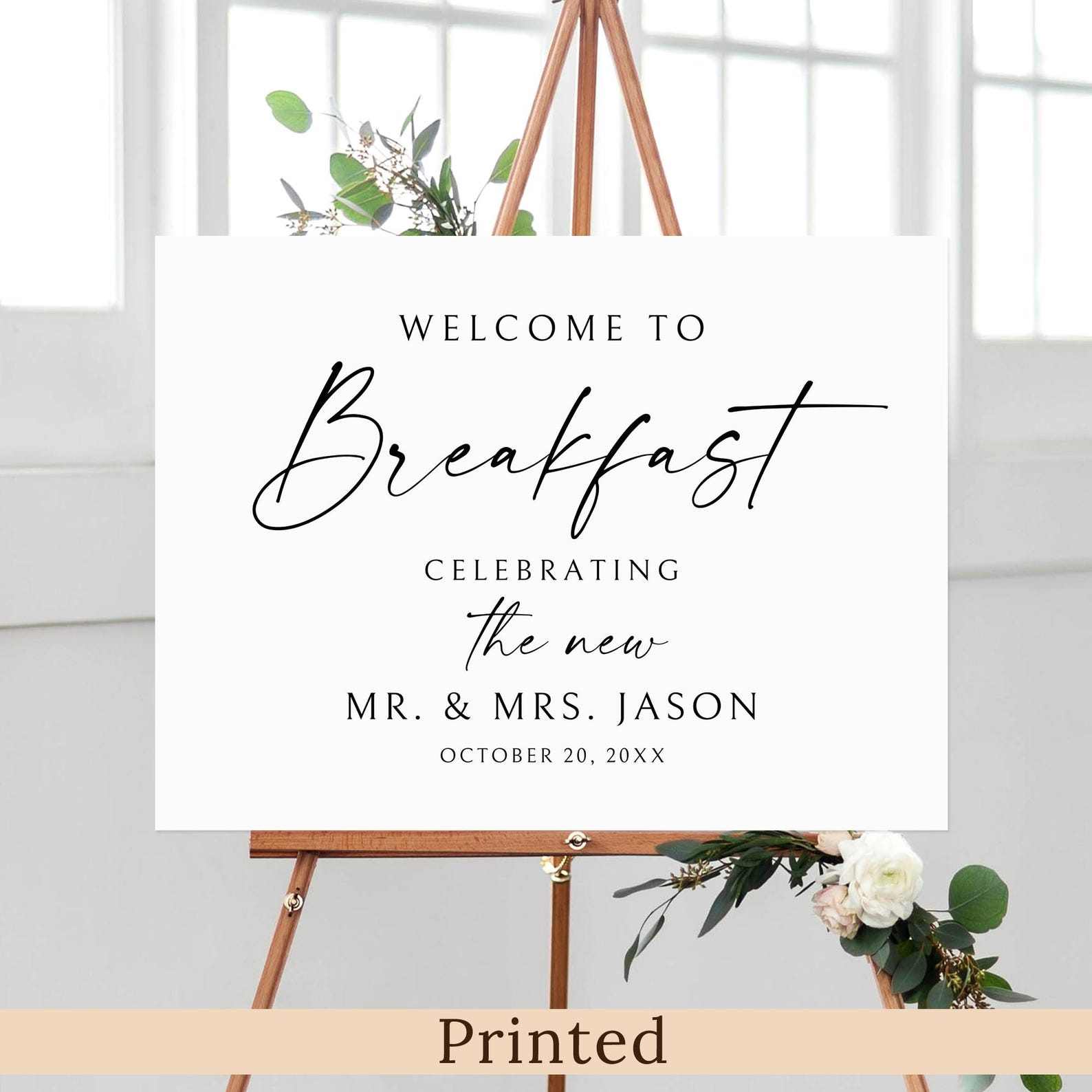 PRINTED or DIGITAL Wedding Breakfast Sign, Celebrating the New Mr ...