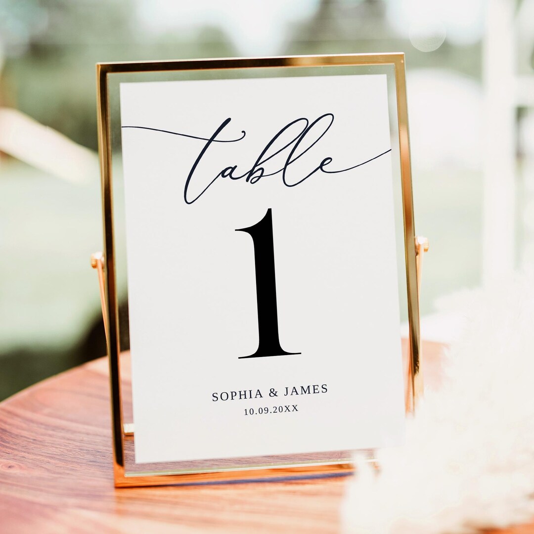 PRINTED or DIGITAL Modern Table Numbers, Wedding Table Numbers ...