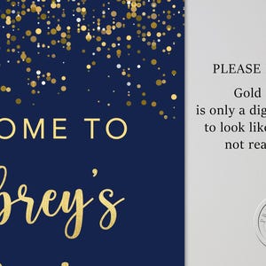 PRINTED or DIGITAL Navy Graduation Welcome Sign, Balloons Grad Party ...