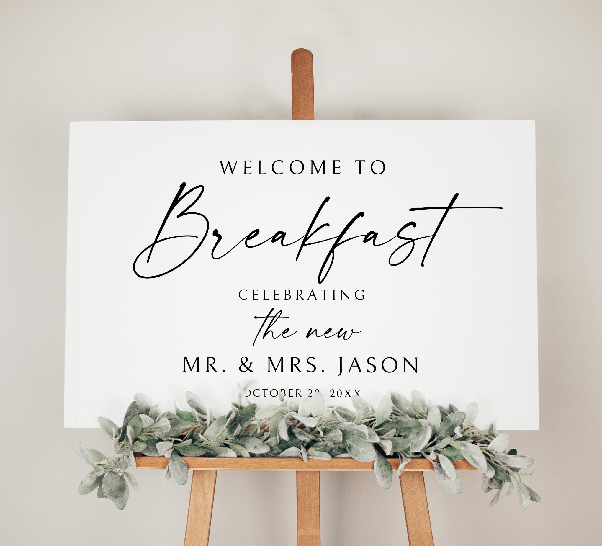 PRINTED or DIGITAL Wedding Breakfast Sign, Celebrating the New Mr ...