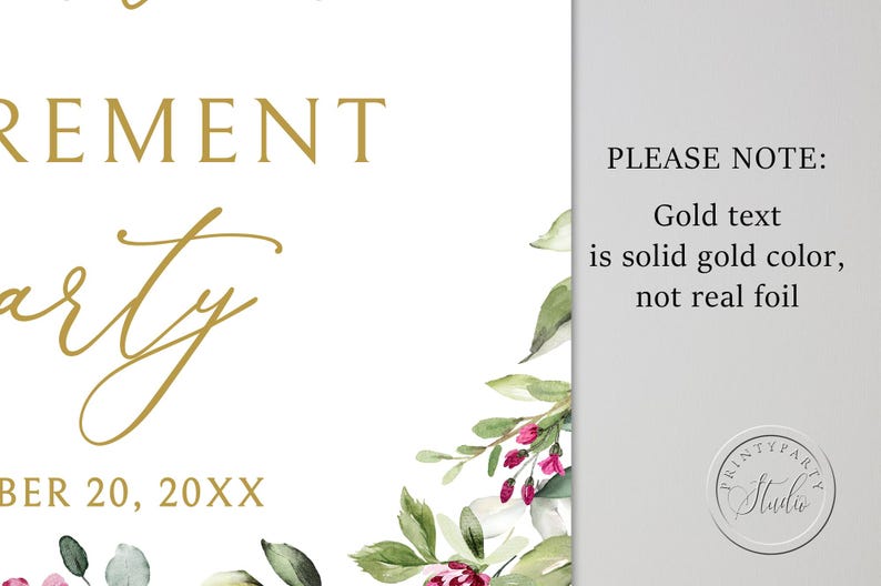 PRINTED Floral Retirement Welcome Sign With Bright Watercolor ...