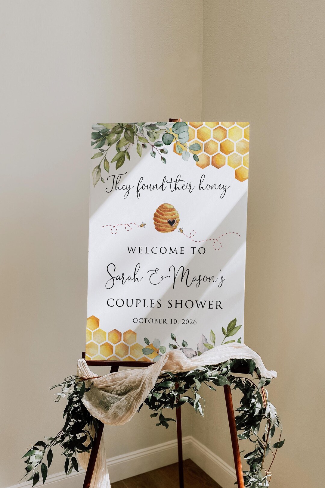 PRINTED or DIGITAL Honey Couples Shower Welcome Sign, They Found Their ...