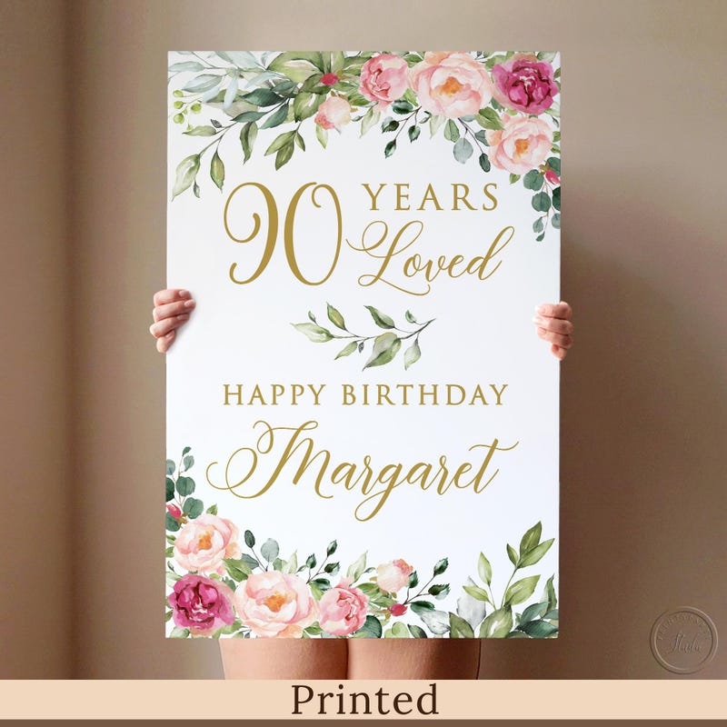 90th Birthday Poster - Etsy