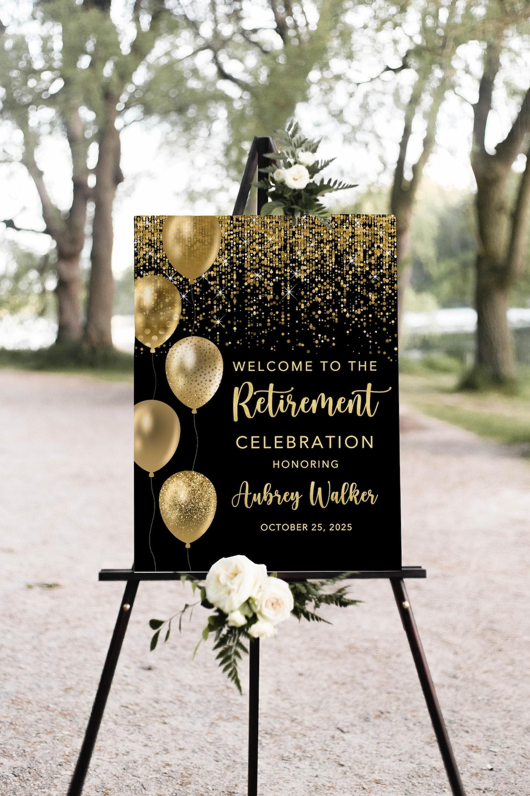 PRINTED or DIGITAL Retirement Welcome Sign, Balloons Retirement ...