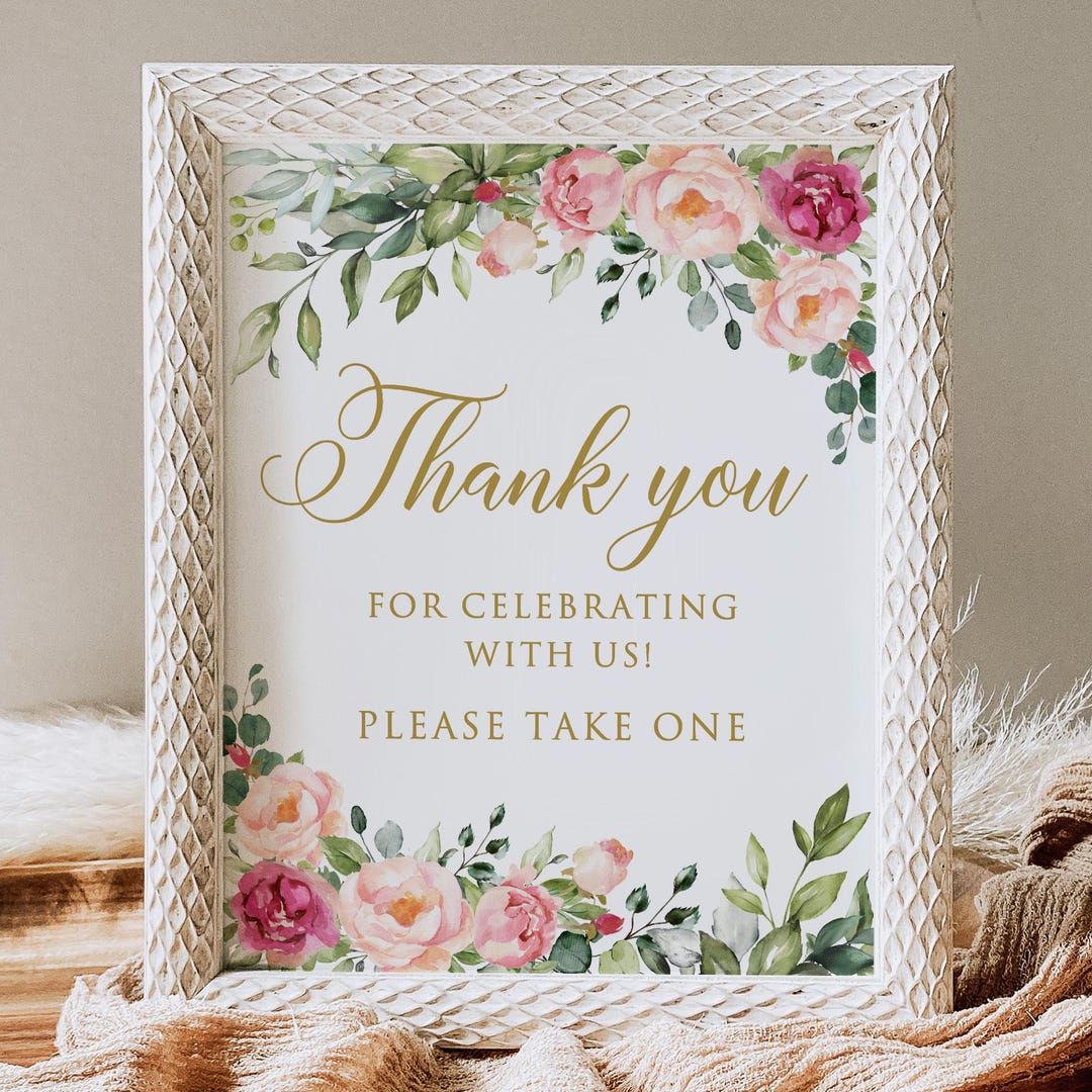 PRINTED or DIGITAL Thank You for Celebrating With Us Please Take One ...
