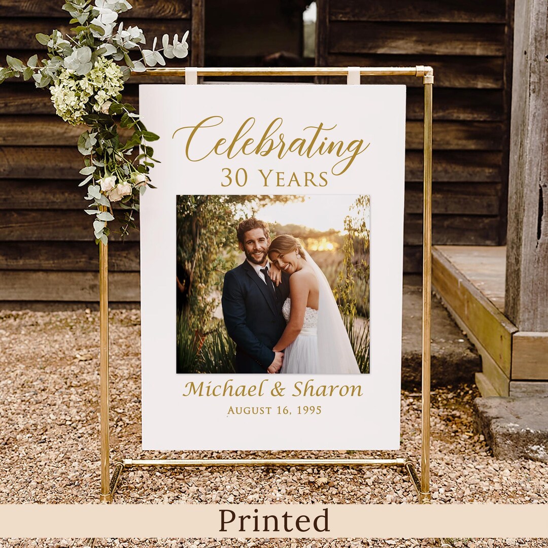 30th Anniversary Welcome Sign With Photo Printed and Shipped ...