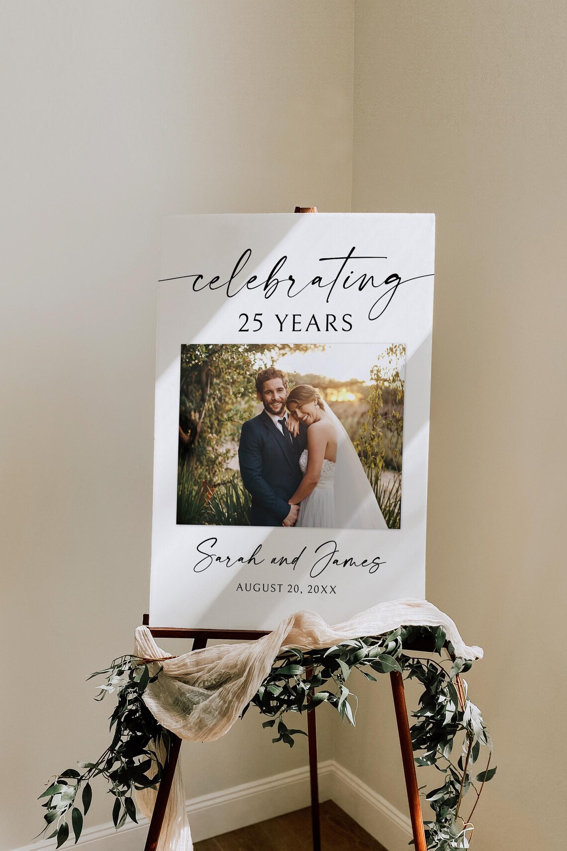 PRINTED or DIGITAL 25th Anniversary Welcome Sign With Photo ...