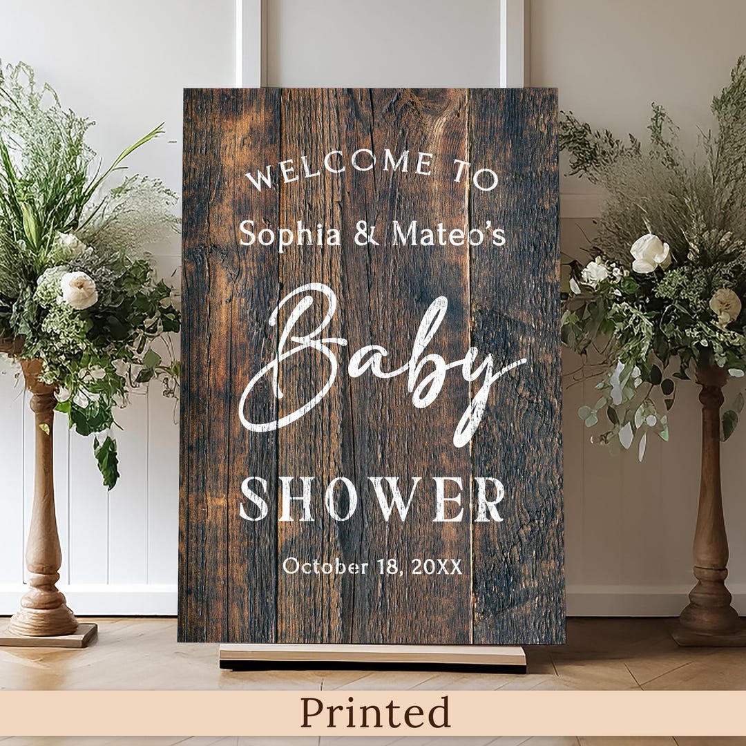 PRINTED Rustic Baby Shower Welcome Sign Gender Neutral, B12-2 - Etsy