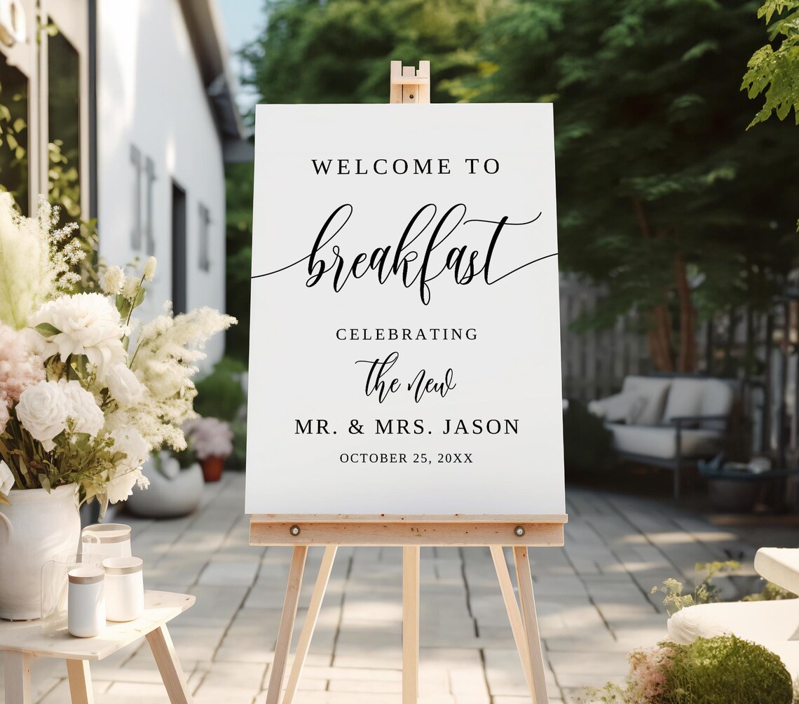 PRINTED or DIGITAL Wedding Breakfast Welcome Sign, After Party Poster ...