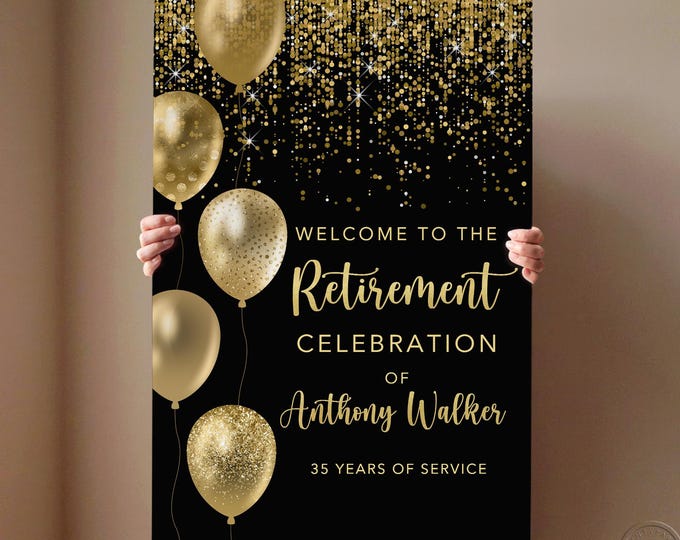 Retirement Celebration Welcome Sign, Retirement Board, Retirement Party ...