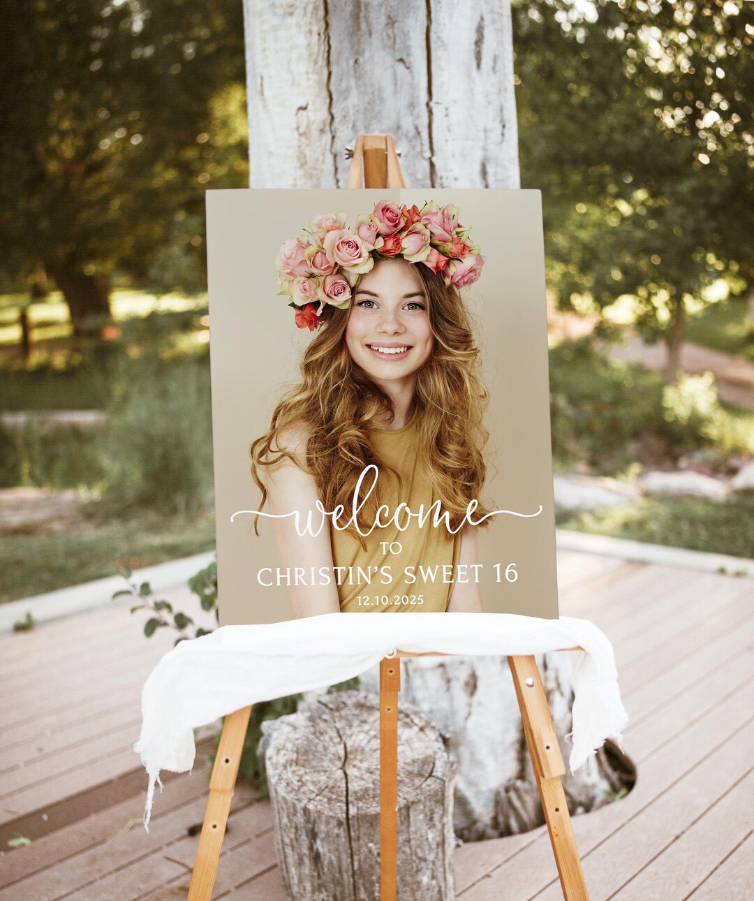 PRINTED Welcome to Sweet Sixteen Sign, 16th Birthday Photo Welcome Sign ...