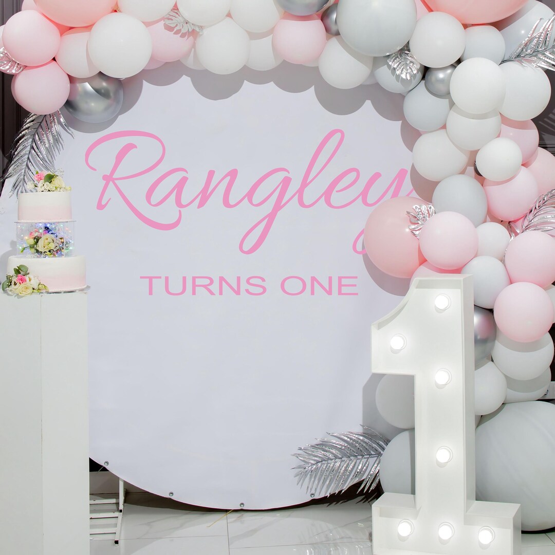 Custom Name and Age Backdrop Decal - Personalized Party Decoration ...