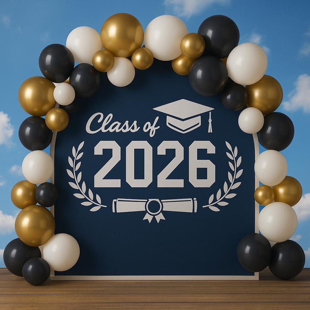 Class of 2026 Vinyl Decal: Graduation Party Backdrop A073 - Etsy