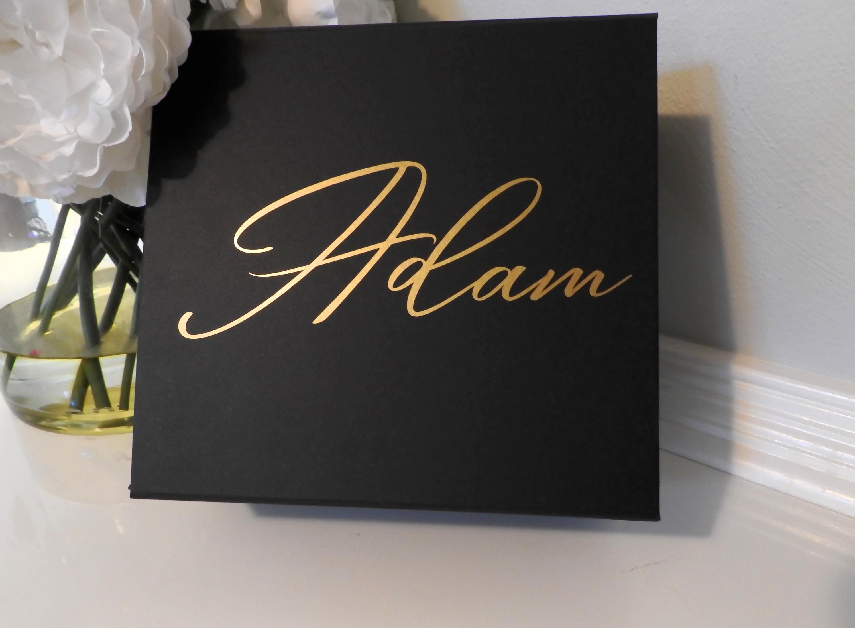 Custom Best Man Box, Elegant Font Name Gift Box Magnetic Closure With ...