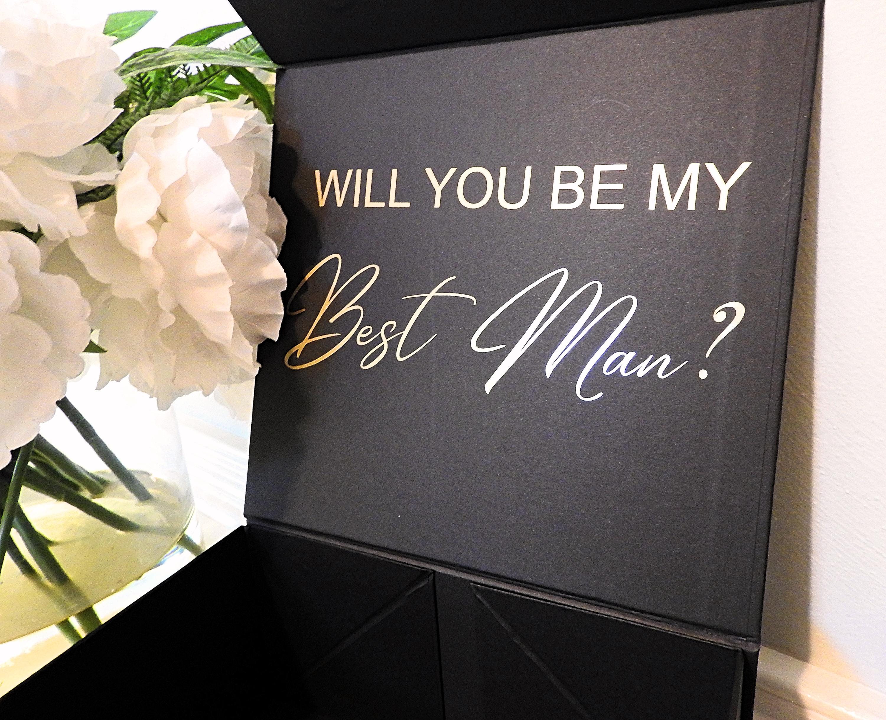 Custom Best Man Box, Elegant Font Name Gift Box Magnetic Closure With ...