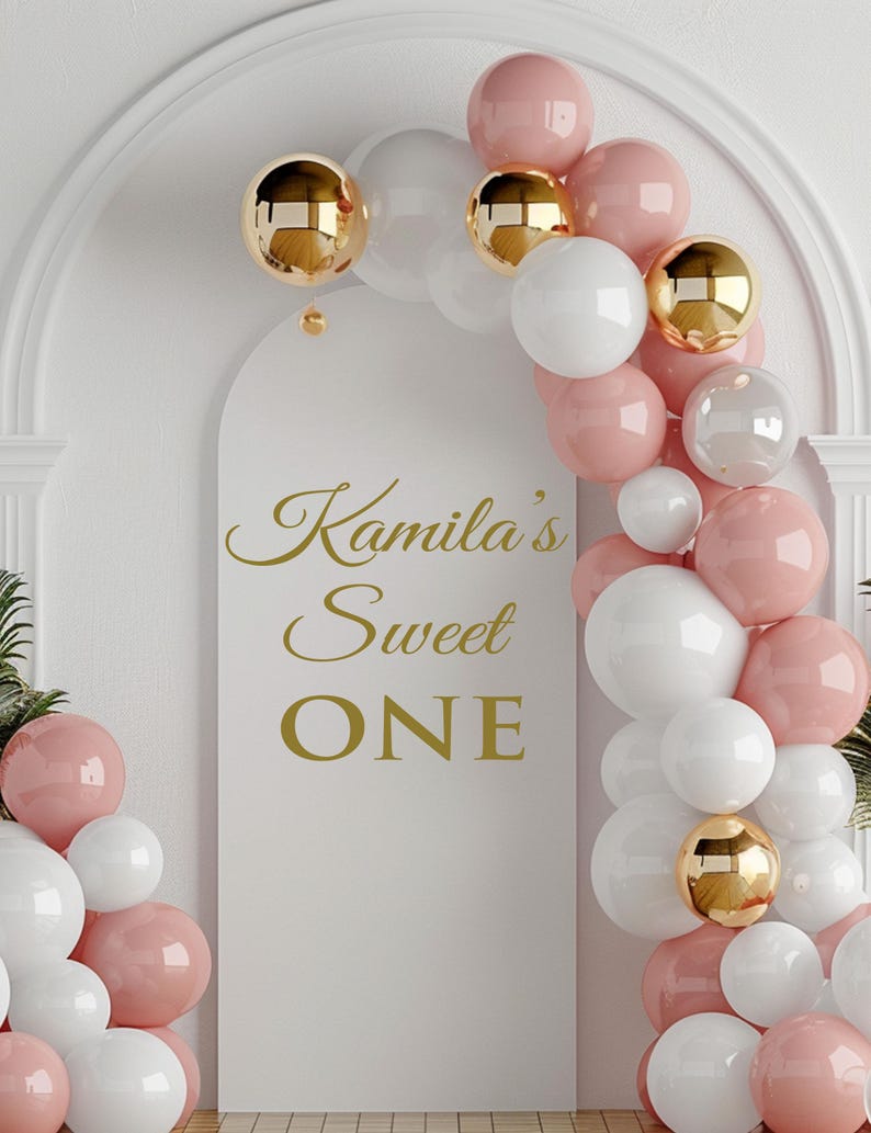 Sweet One Vinyl Decal - First Birthday Backdrop Decal, Personalized ...